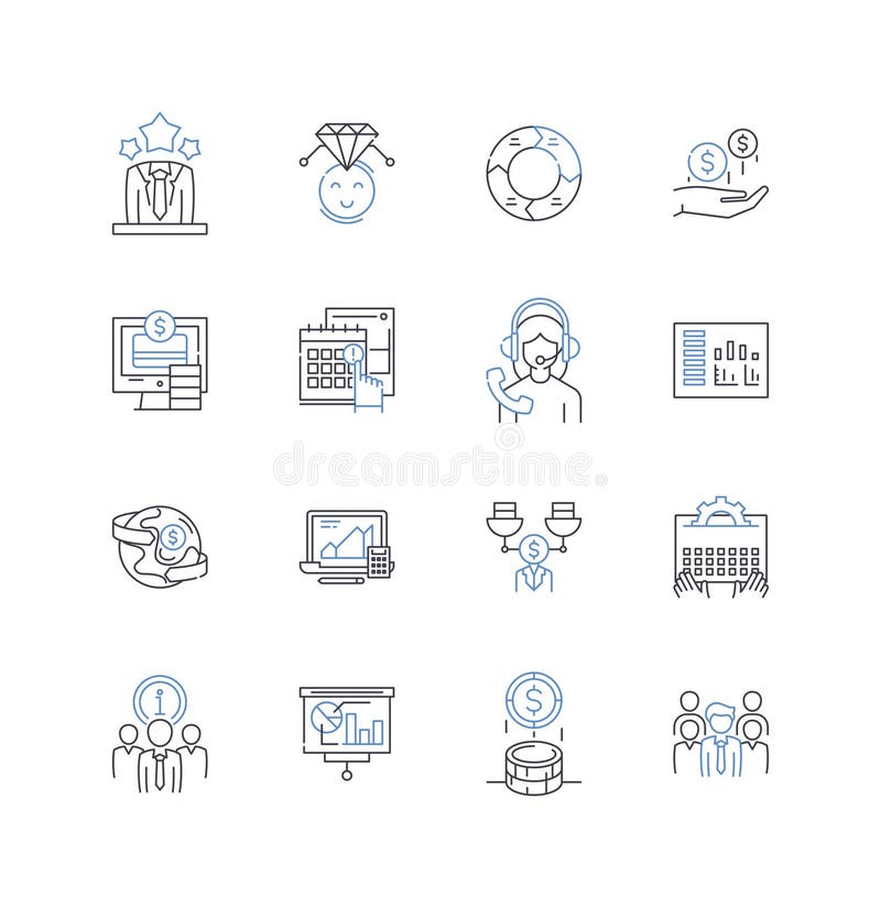 Data Science Line Icons Collection Analytics Algorithms Big Data Clustering Correlation