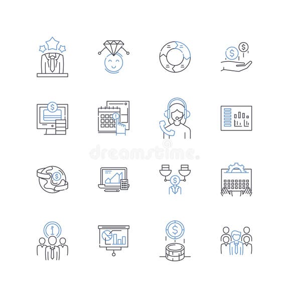 Data Science Line Icons Collection Analytics Algorithms Big Data