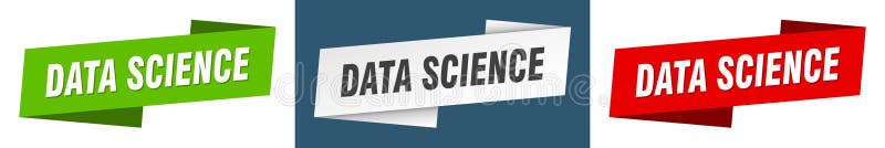 Data Science Banner. Data Science Ribbon Label Sign Set Stock Vector ...
