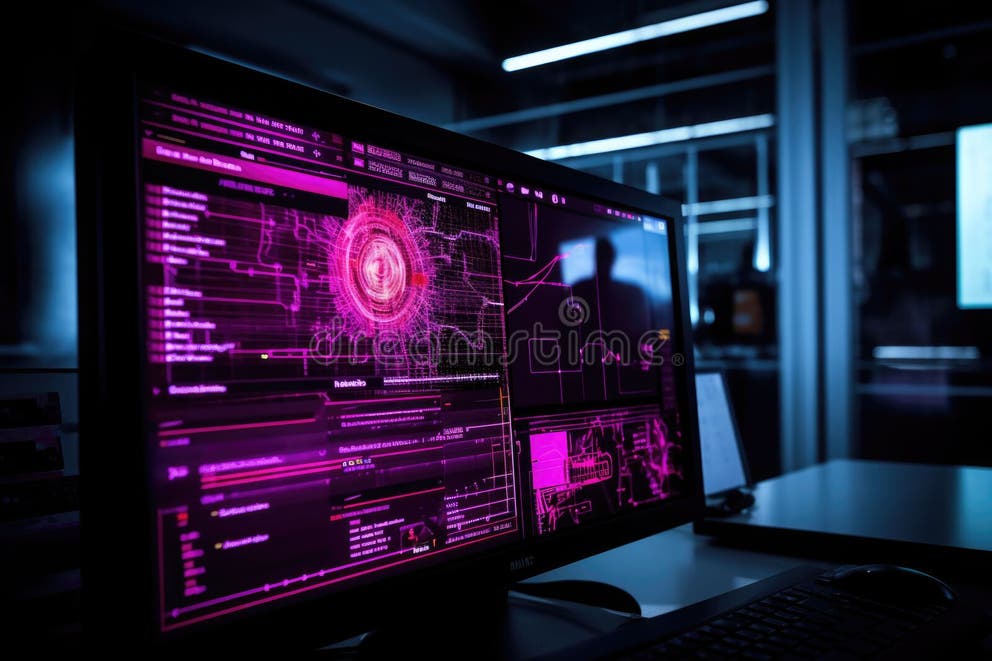 Data Science. Scientist Computing, Analysing and Visualizing Complex Data Set on Computer Stock ...