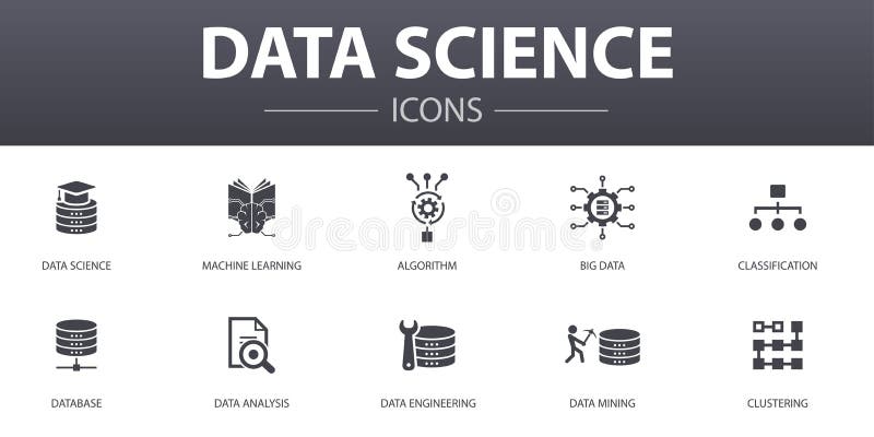 Data Science Simple Concept Icons Set Stock Vector - Illustration of flat, template: 160142410