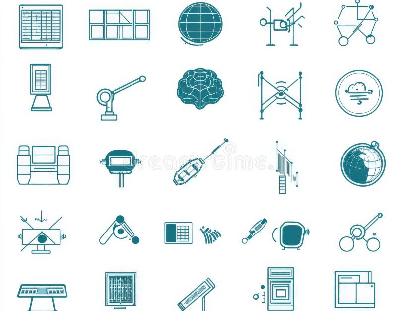 Data Science Technology Featured in an AI (stock) Icon Set Stock Photo ...