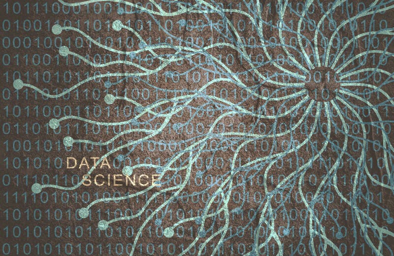 Data Science Text. Lines with Dots Connected Style Stock Illustration ...