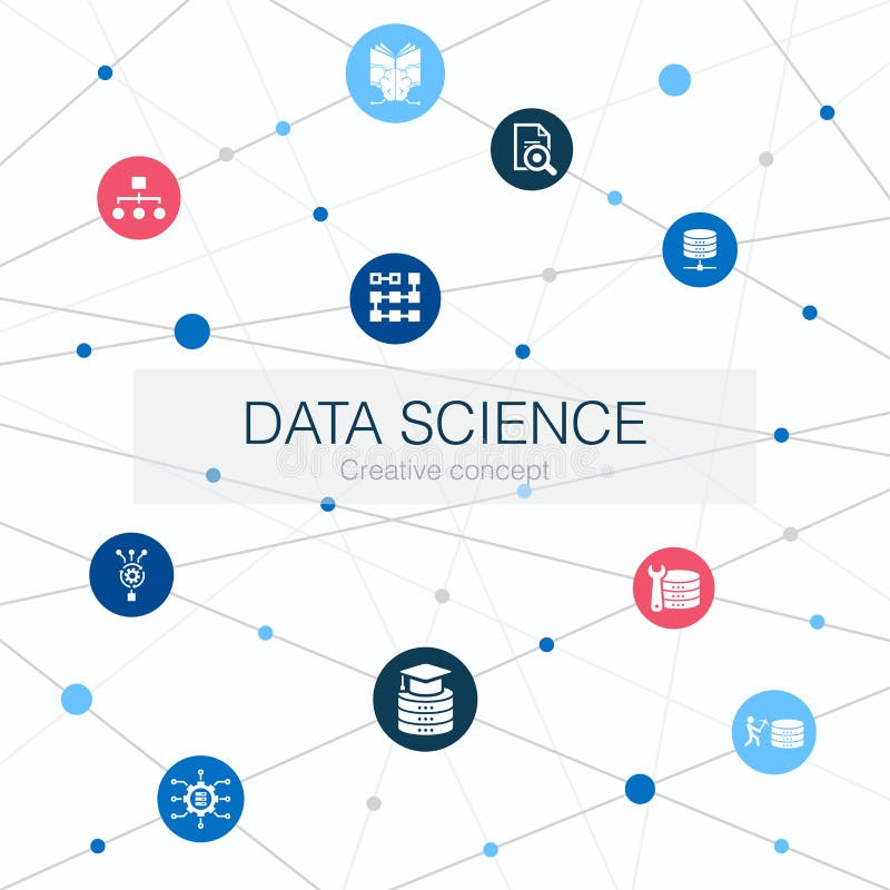Data Science Trendy Web Template with Stock Vector - Illustration of ...