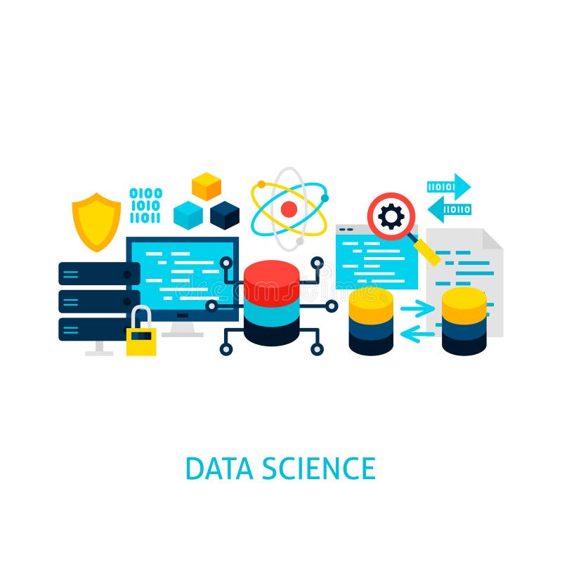 Data Science Banner Concept Stock Vector - Illustration of coding ...