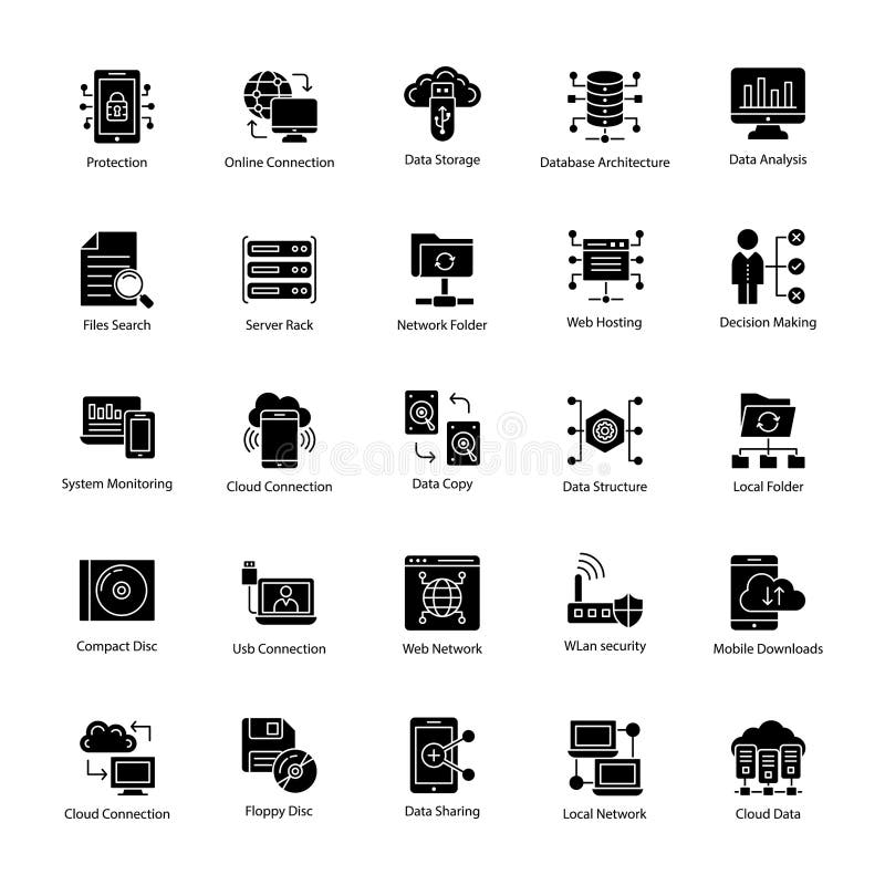 Data Science Vector Icons 3 Stock Illustration - Illustration of lens ...