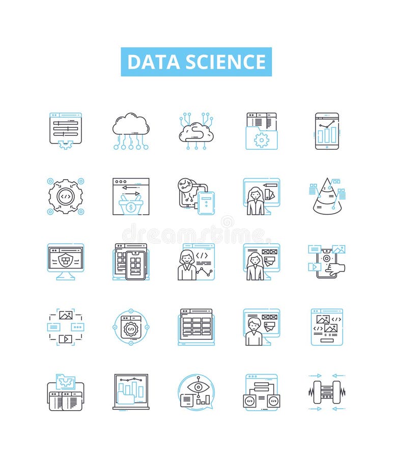 Data Science Vector Line Icons Set Data Science Mining Analysis Machine Learning