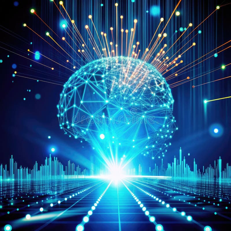 Data Scientist Analyzing Complex Neural Network Patterns on Futuristic Virtual Screen Stock ...