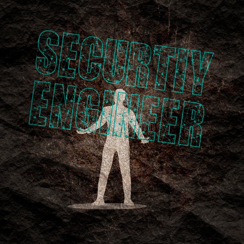 Man Holding Security Engineer Text in His Hands Stock Illustration ...
