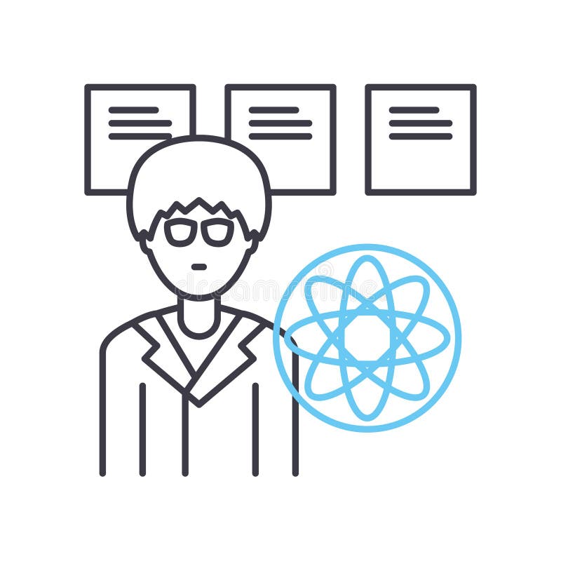 Data Scientist Line Icon, Outline Symbol, Vector Illustration, Concept ...