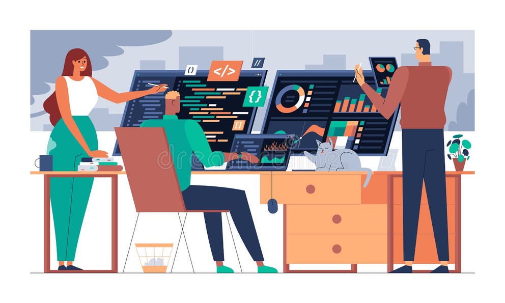 Data Scientists, Software Engineer, Statistician, Programmers, Visualizer and Analyst Working on ...