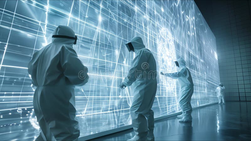 Data Scientists Work in a Modern Laboratory of a Technology Company on ...