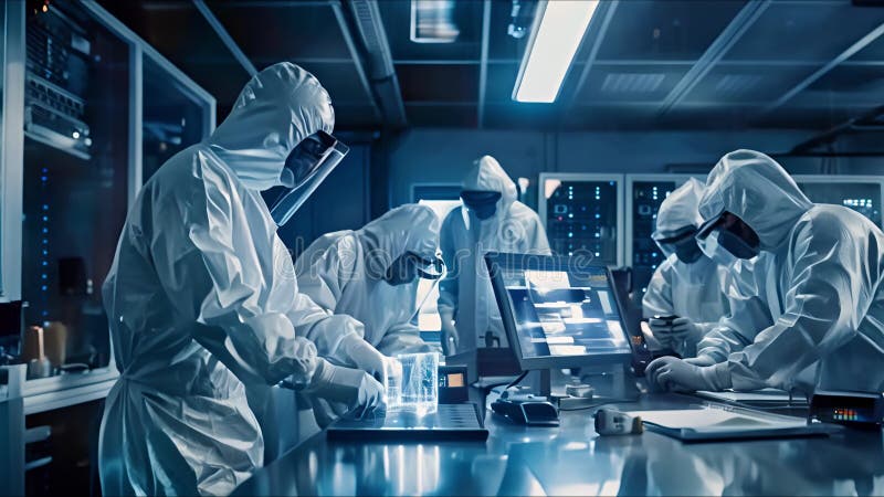 Data Scientists Work in a Modern Laboratory of a Technology Company on ...