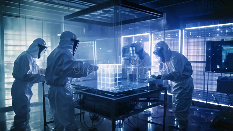 Data Scientists Work in a Modern Laboratory of a Technology Company on ...