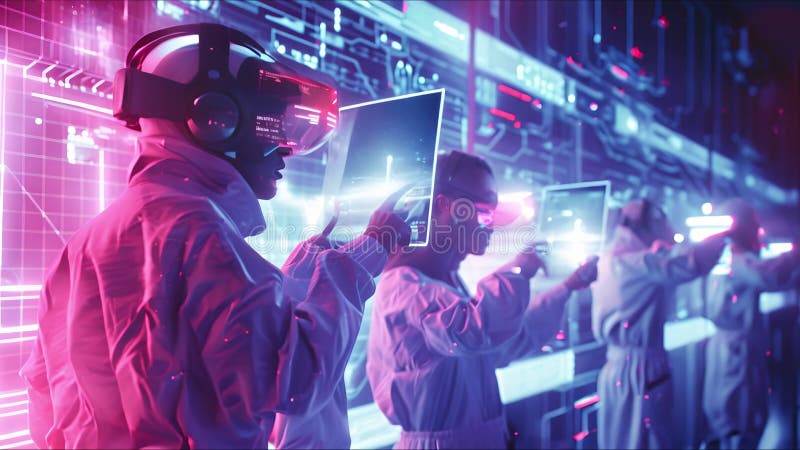 Data Scientists Work in a Modern Laboratory of a Technology Company on ...