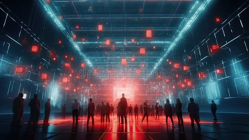 Data Scientists Work in a Modern Office of a Technology Company on the ...