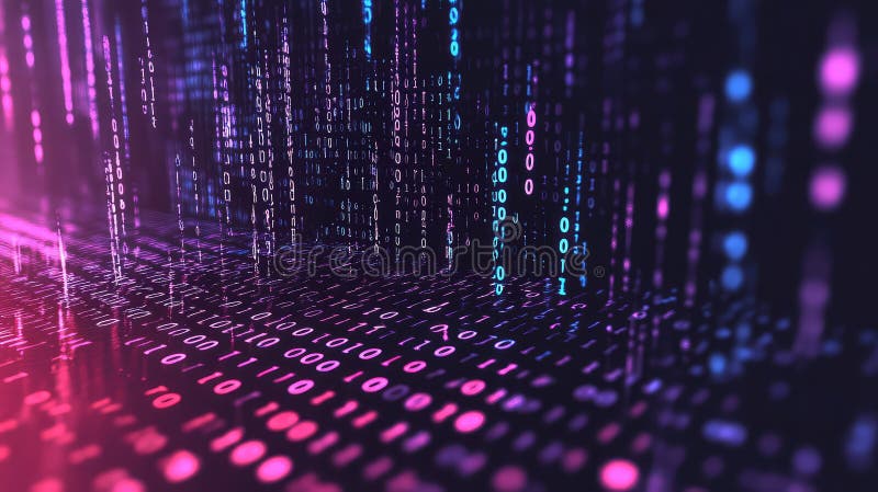 Data scrolling binary code stock illustration. Illustration of sequence - 397456588