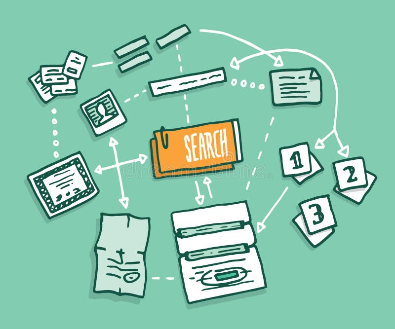 Data Search Algorithm Gathering Digital Information Stock Illustration ...
