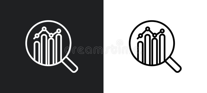 Data Search Interface Outline Icon in White and Black Colors. Data ...