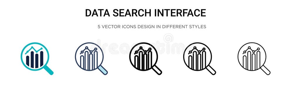 Data Search Interface Symbol of a Bars Graphic with a Magnifier Tool ...