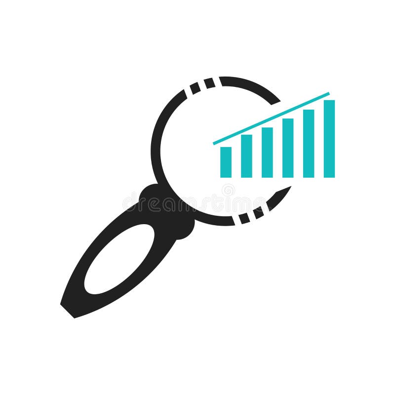 Data Search Interface Symbol Of A Bars Graphic With A Magnifier Tool ...