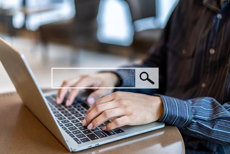 Data Search Technology Search Engine Optimization. People Hands Using ...