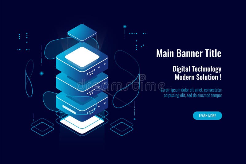 Data Secure Concept, Server Room, Shield Protection, Big Data Storage ...