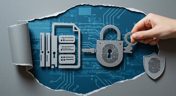 Data Security and Access Control Stock Illustration - Illustration of paper, hand: 387383259