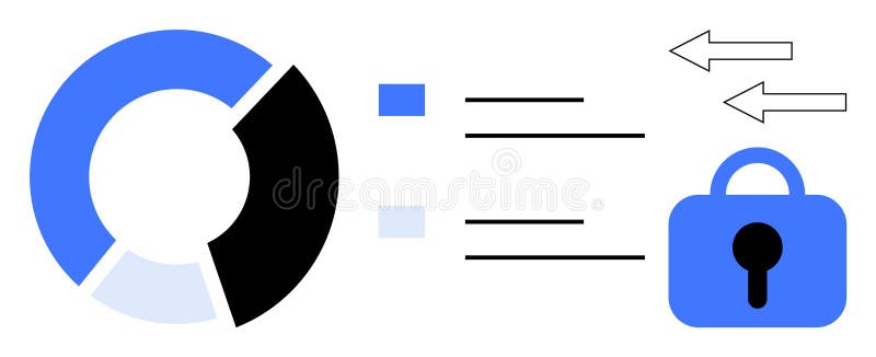 Data Security and Analysis Representation with Pie Chart and Lock ...