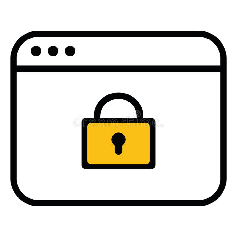 Data Security Browser Lock Icon Stock Illustration - Illustration of ...