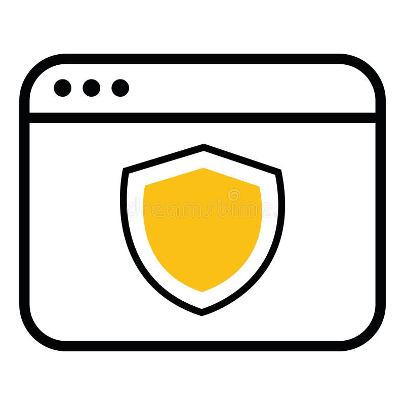 Data Security Browser Shield Icon Stock Vector - Illustration of ...