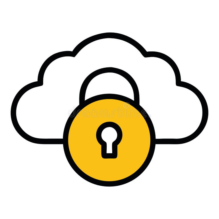 Data Security Cloud Lock Icon Stock Vector - Illustration of network ...