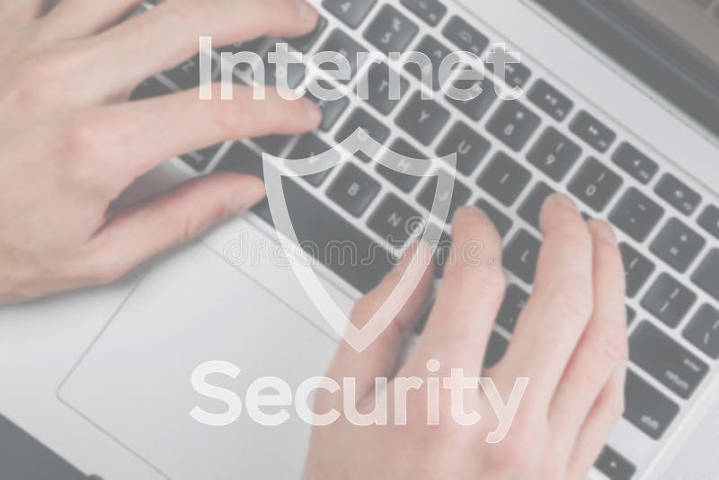 Data Security. Computer Data Internet Protection Symbol on Blured ...