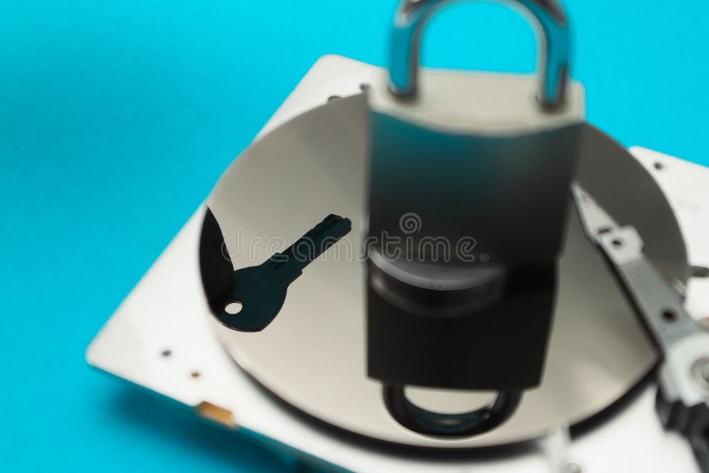Data Security Concept. Cyber Security Concept with a Padlock on Hard ...