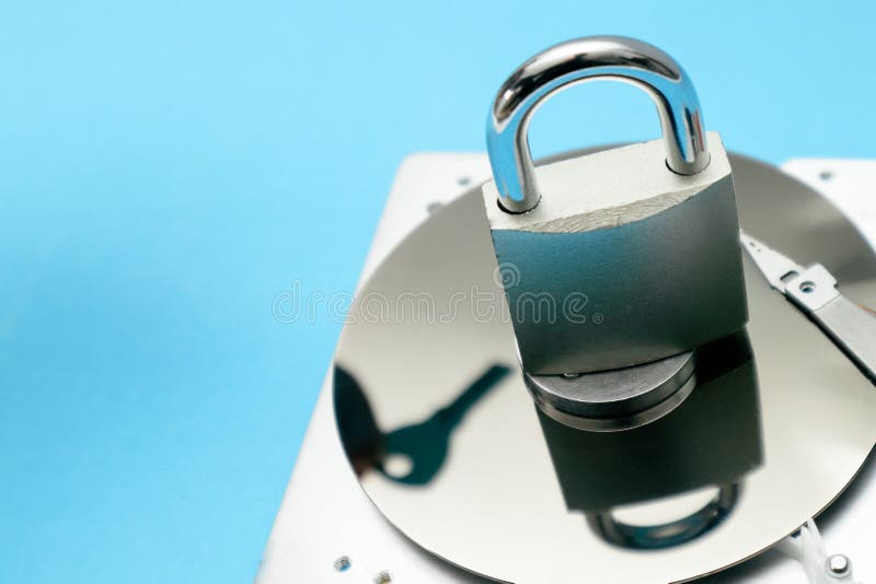 Data Security Concept. Cyber Security Concept with a Padlock on Hard ...