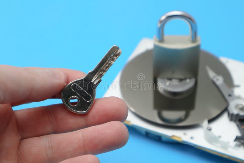Data Security Concept. Cyber Security Concept with a Padlock on Hard ...