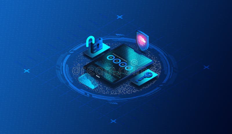 Data Security Concept - 3D Illustration Stock Illustration ...