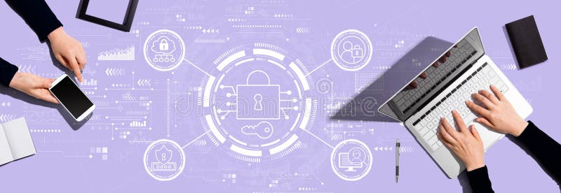 Data Security Concept with People Working Together Stock Photo - Image ...