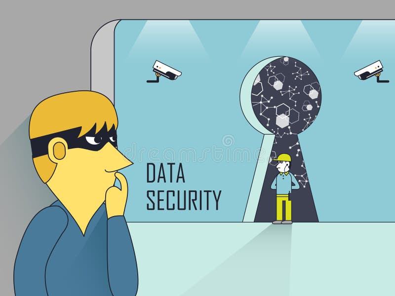 Data Security Concept Stock Vector Illustration Of Line 55442576