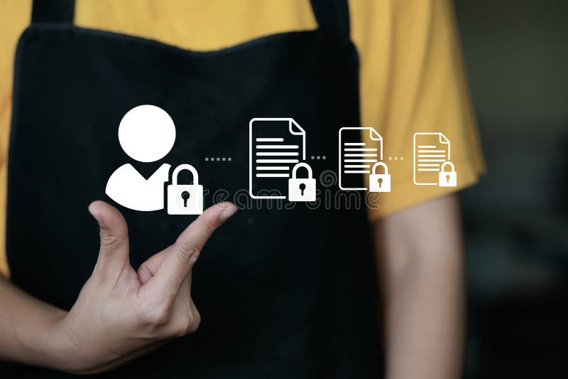 Data Security, Consisting of a Person Icon with a Lock Symbol ...