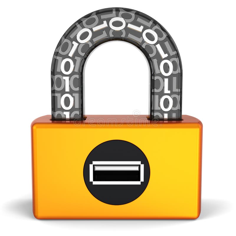 Data Security. Digital Usb Lock (Hi-Res) Stock Illustration ...