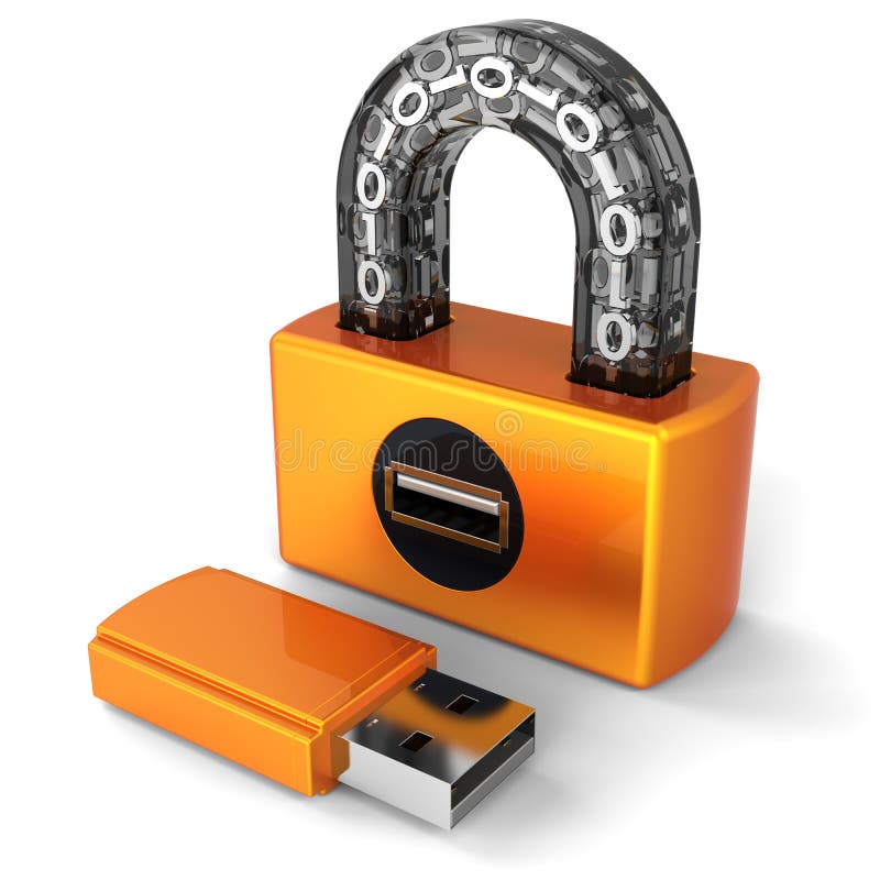 Data Security. Digital Usb Lock (Hi-Res) Stock Illustration ...