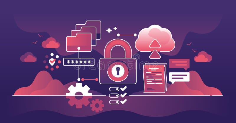 Network Lock, Protection and Security Vector Icons Set Cyber Computer ...