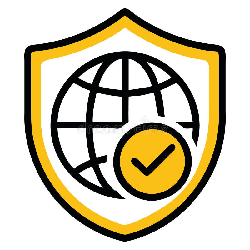 Data Security Global Shield Icon Stock Vector - Illustration of network ...