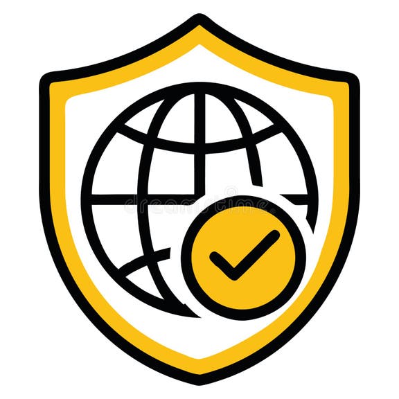 Data Security Global Shield Icon Stock Vector - Illustration of network ...