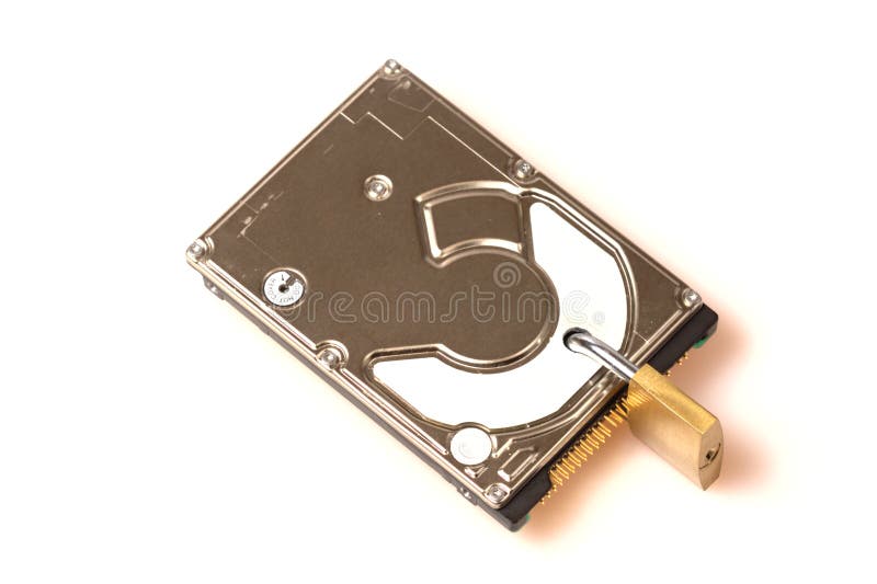 Data Security: Hard Disk with Padlock Stock Photo - Image of close ...