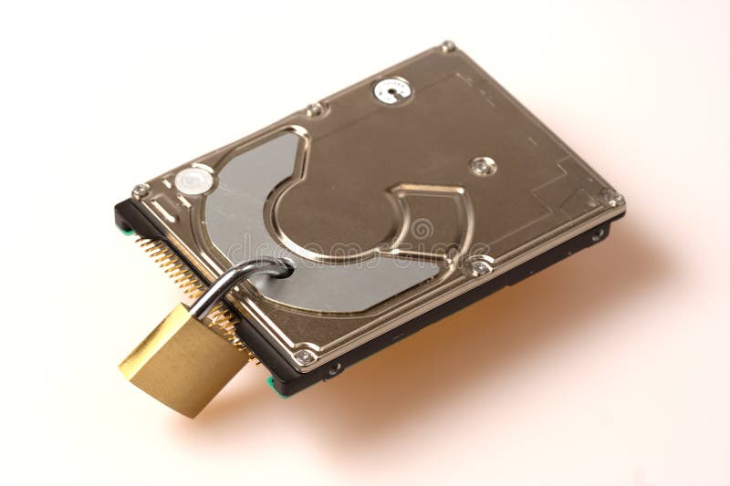Data Security: Hard Disk with Padlock Stock Photo - Image of security ...