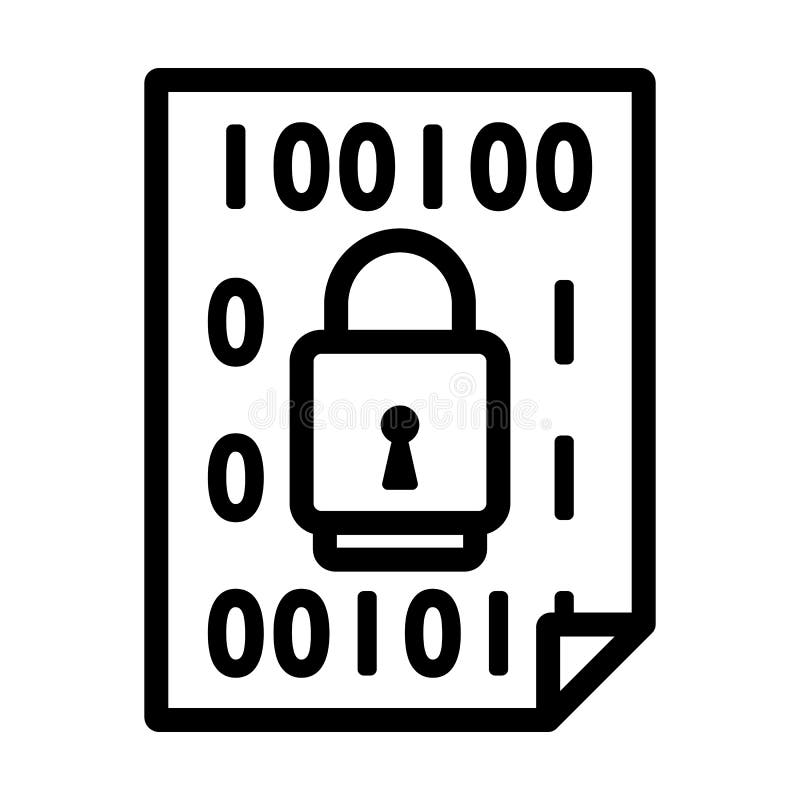 Data Security Icon stock vector. Illustration of bold - 220468700