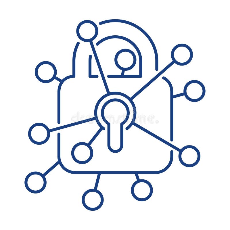 Data Security Icon - Padlock with Connection Lines Stock Vector ...