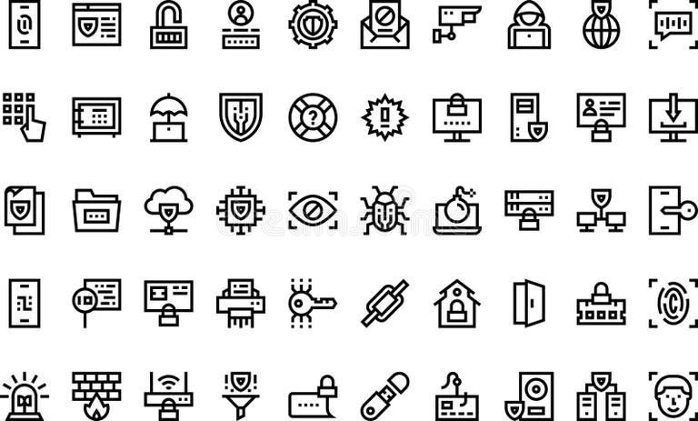 Data Security Icons High-Quality Vector Icons Collection with Editable ...